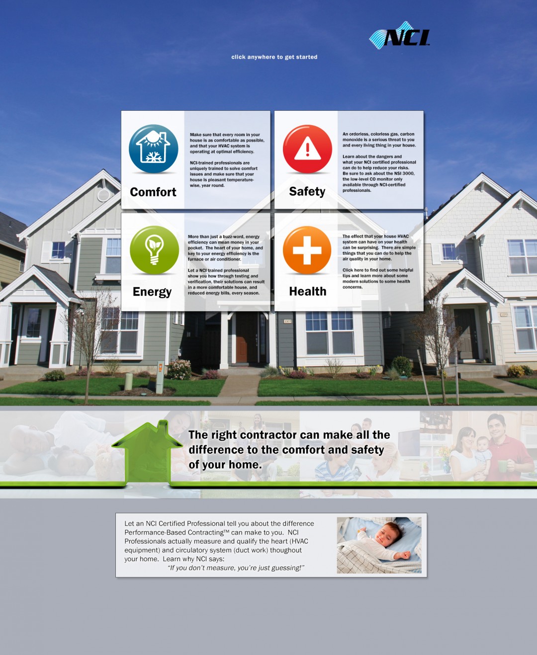 Consumer Site Landing Page Design 2a | Home Comfort & Safety